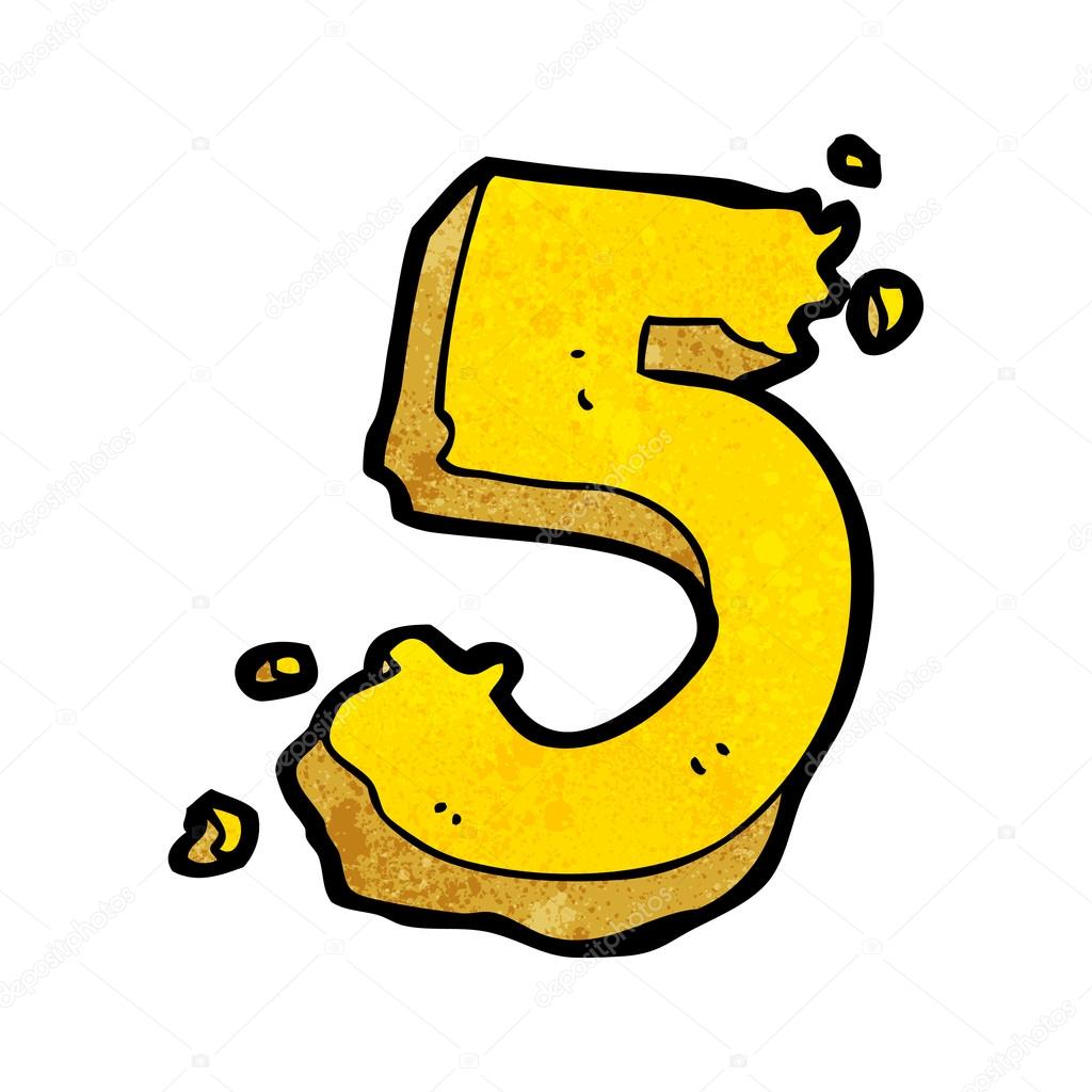 Dibujos animados número cinco Vector de Stock de ©lineartestpilot 21551875