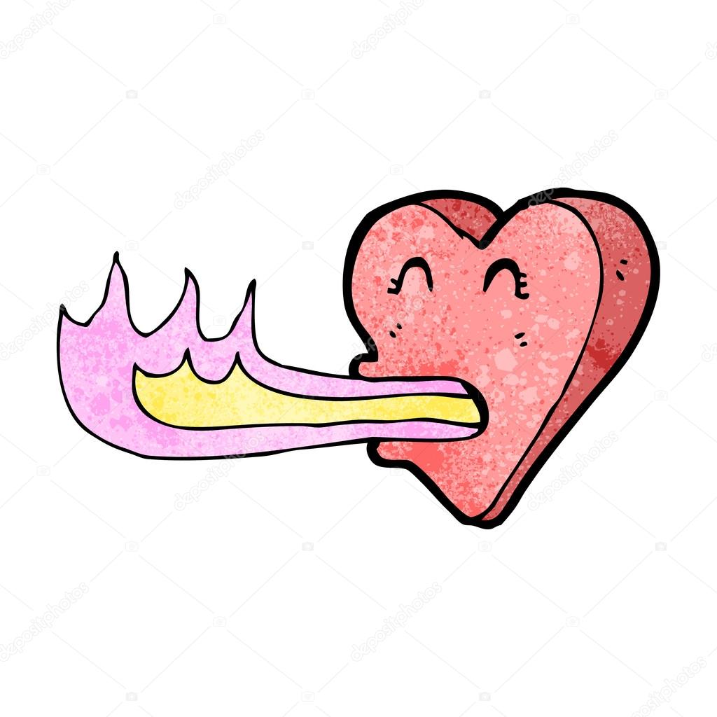 Cartoon fire breathing heart Stock Vector by ©lineartestpilot 21552181