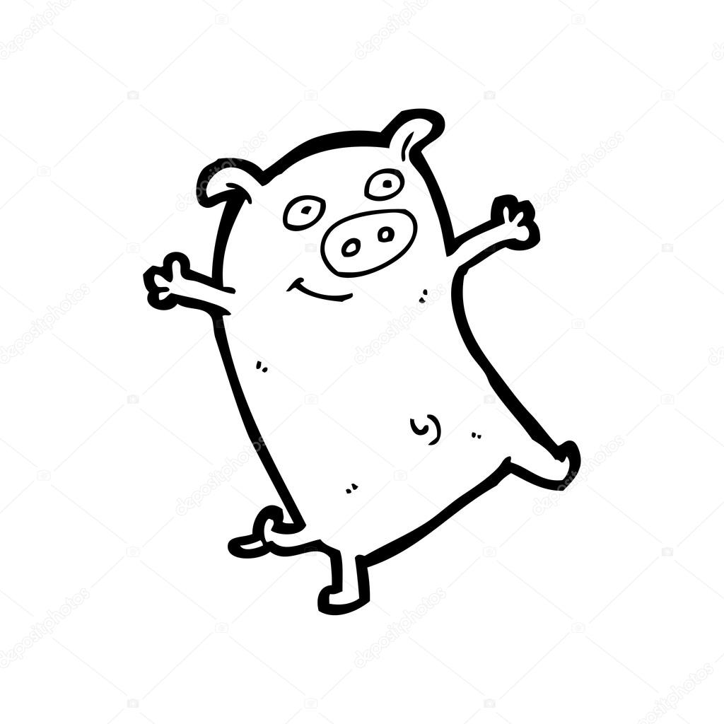 Dancing pig Stock Illustration by ©lineartestpilot #21571281