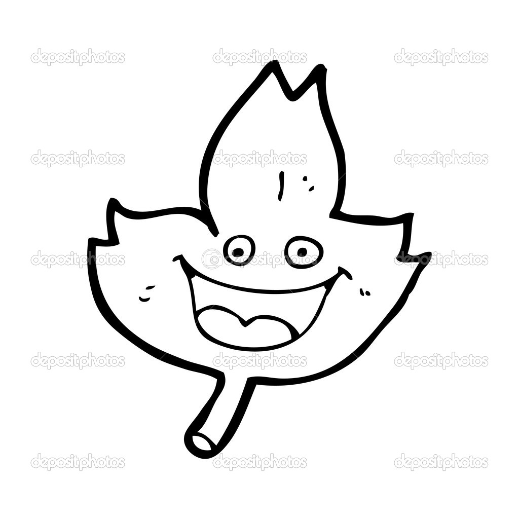 Happy leaf cartoon Stock Vector by ©lineartestpilot #21571599