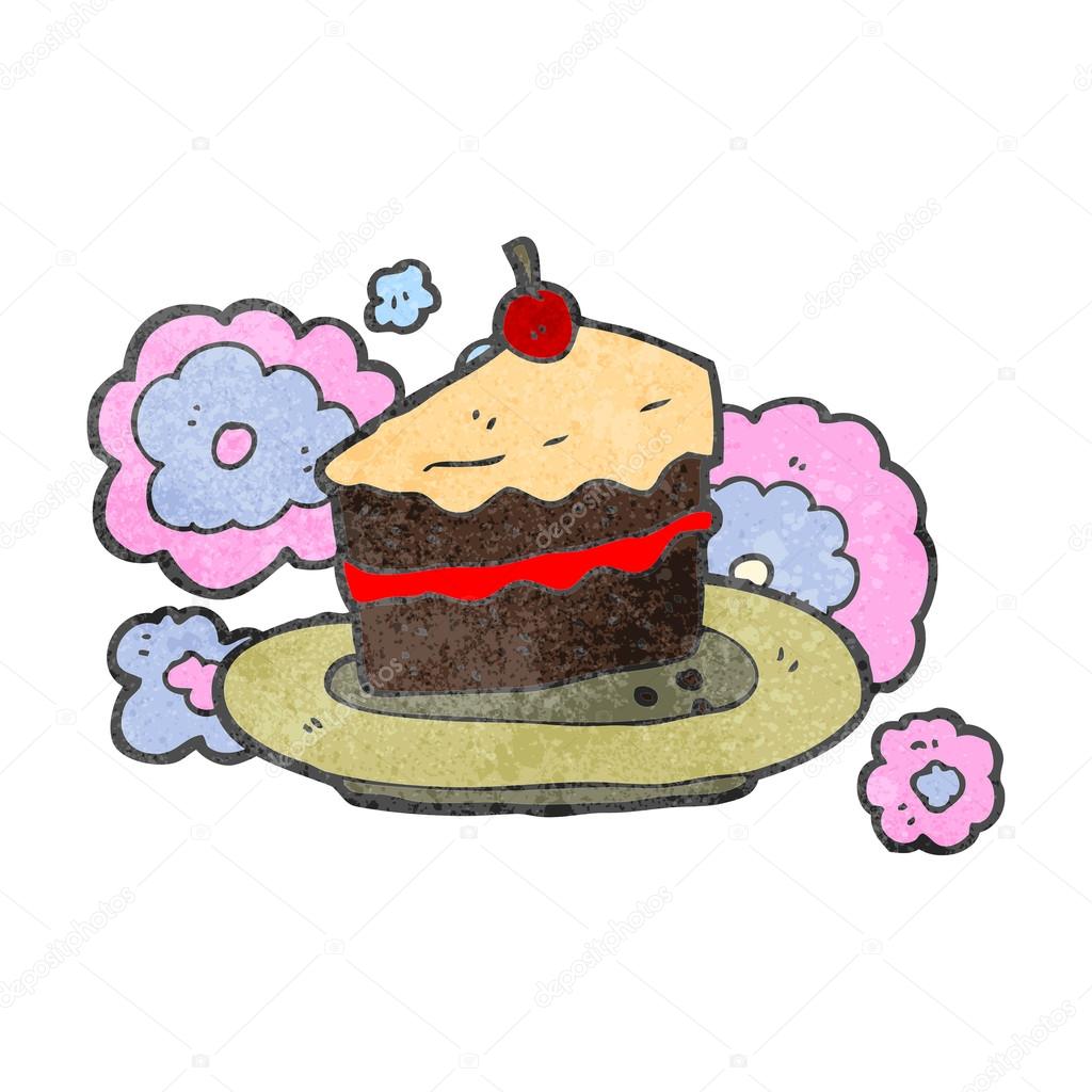 Retro cartoon slice of cake — Stock Vector © lineartestpilot #28738613