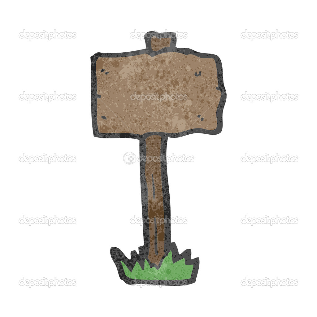 Retro cartoon sign post Stock Vector by ©lineartestpilot 28738943