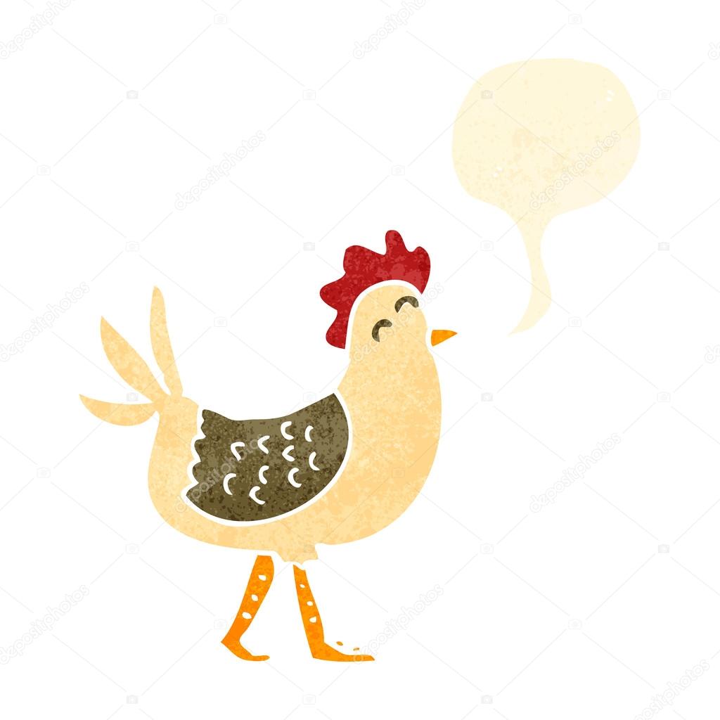 Retro cartoon chicken Stock Vector by ©lineartestpilot 28778641