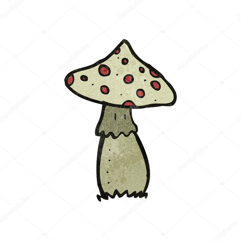 Retro cartoon toadstool Stock Vector by ©lineartestpilot 28980929