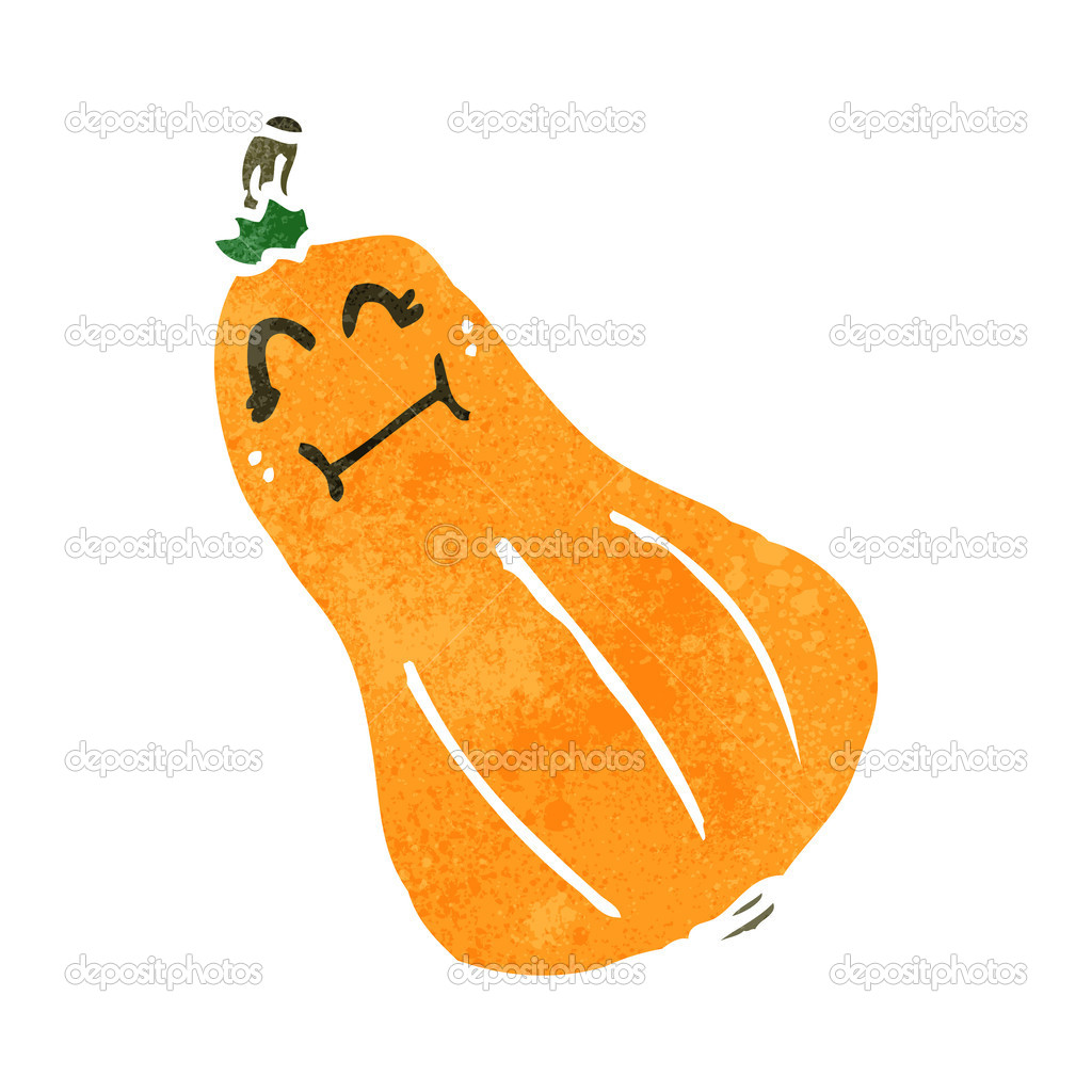 Retro cartoon butternut squash ⬇ Vector Image by © lineartestpilot ...