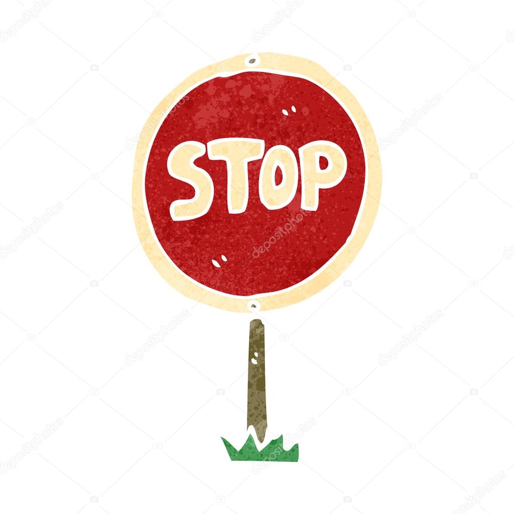 Retro cartoon stop sign Stock Vector Image by ©lineartestpilot #28985353