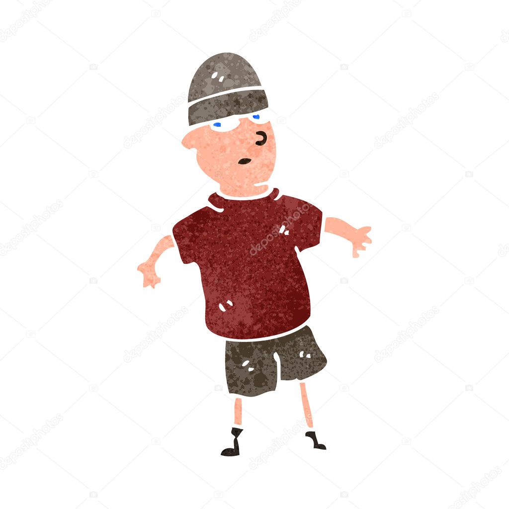 Retro cartoon boy in hat Stock Vector Image by ©lineartestpilot #29036117