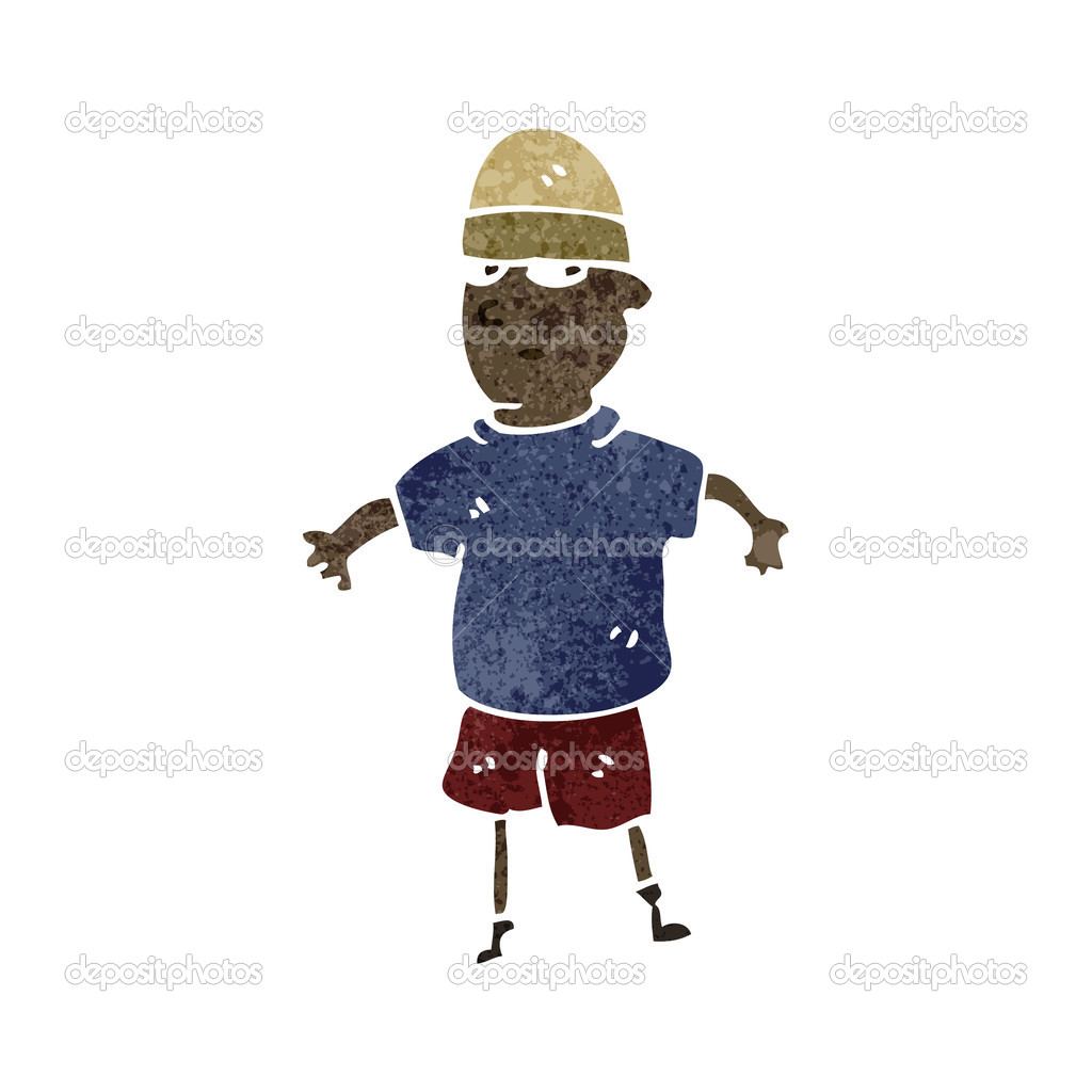Retro cartoon boy in hat Stock Vector Image by ©lineartestpilot #29036565