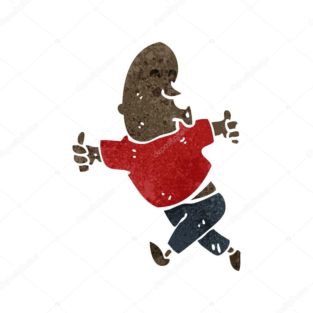 Retro cartoon running bald man — Stock Vector © lineartestpilot #29036577