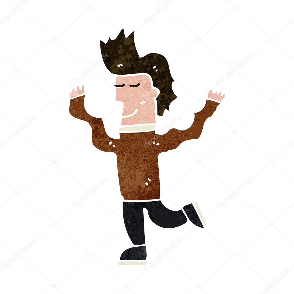 Retro cartoon happy man — Stock Vector © lineartestpilot #29038527