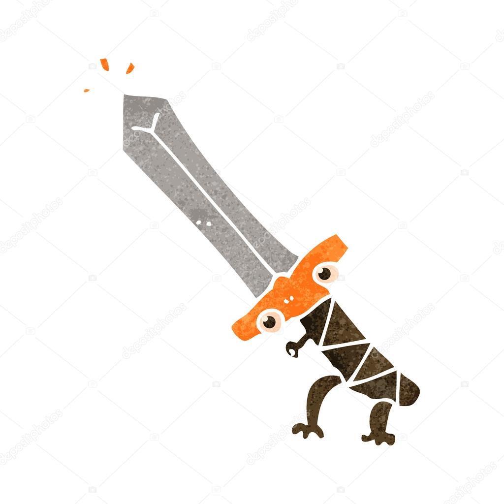Retro cartoon sword Stock Vector by ©lineartestpilot 29042739
