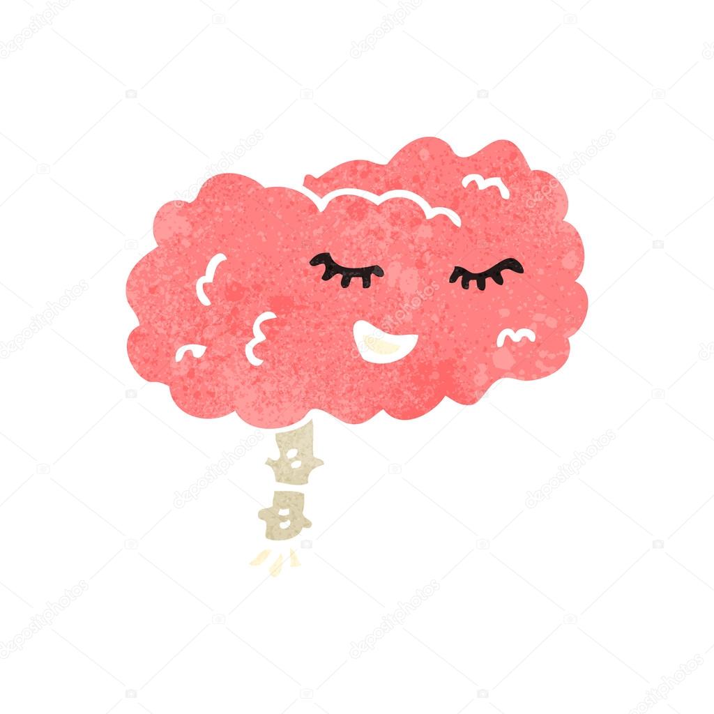Retro cartoon brain Stock Vector by ©lineartestpilot 29045311