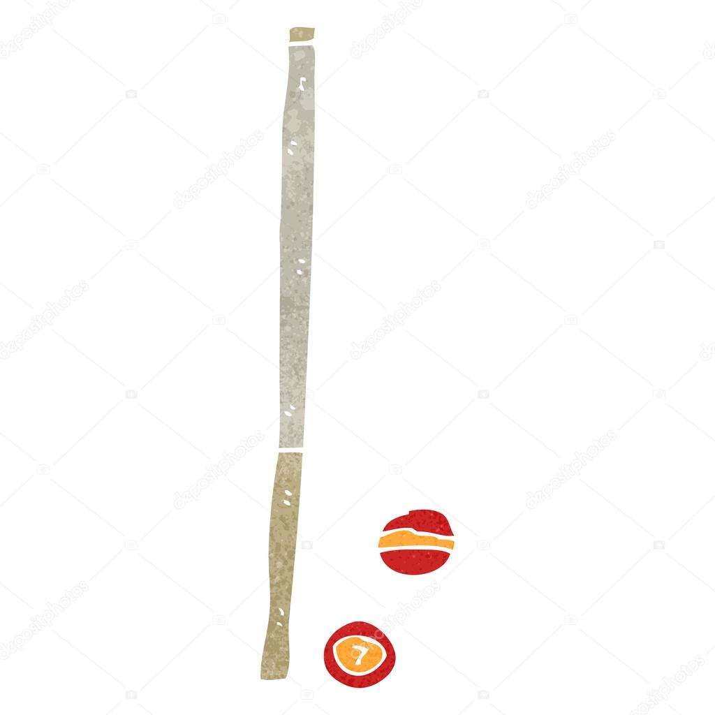 Retro cartoon pool ball and cue Stock Vector Image by ©lineartestpilot ...
