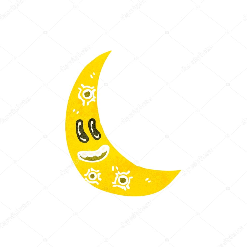Retro cartoon cresent moon Stock Illustration by ©lineartestpilot #29048697