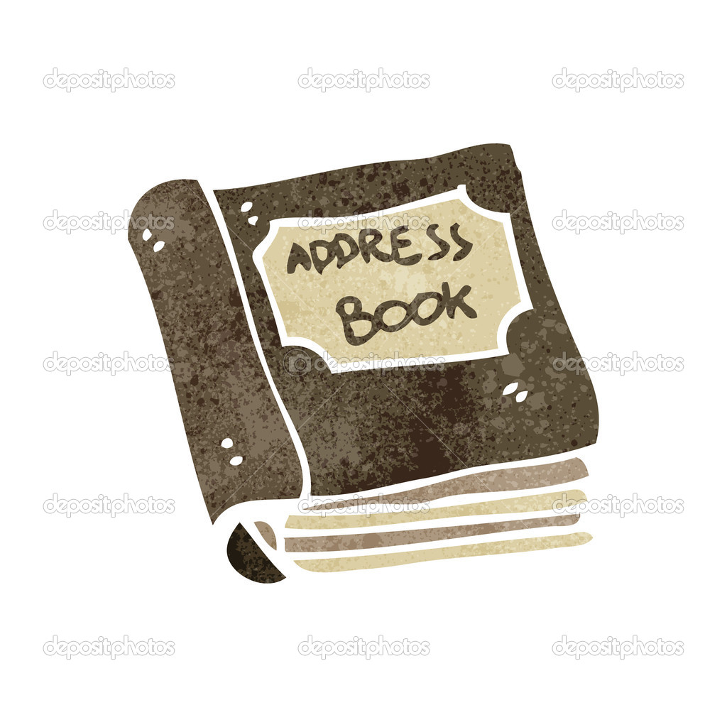 Retro cartoon address book — Stock Vector © lineartestpilot #29048953