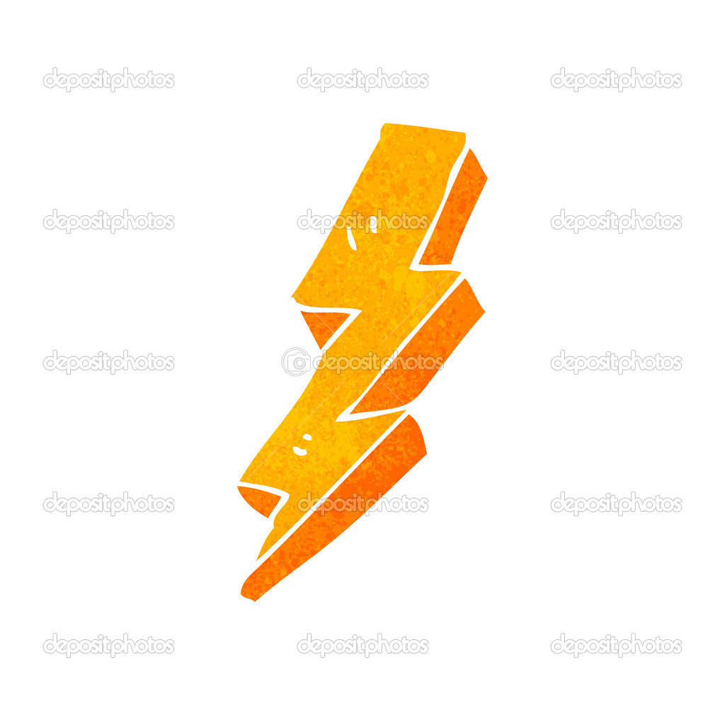 Retro cartoon thunderbolt — Stock Vector © lineartestpilot #29049607
