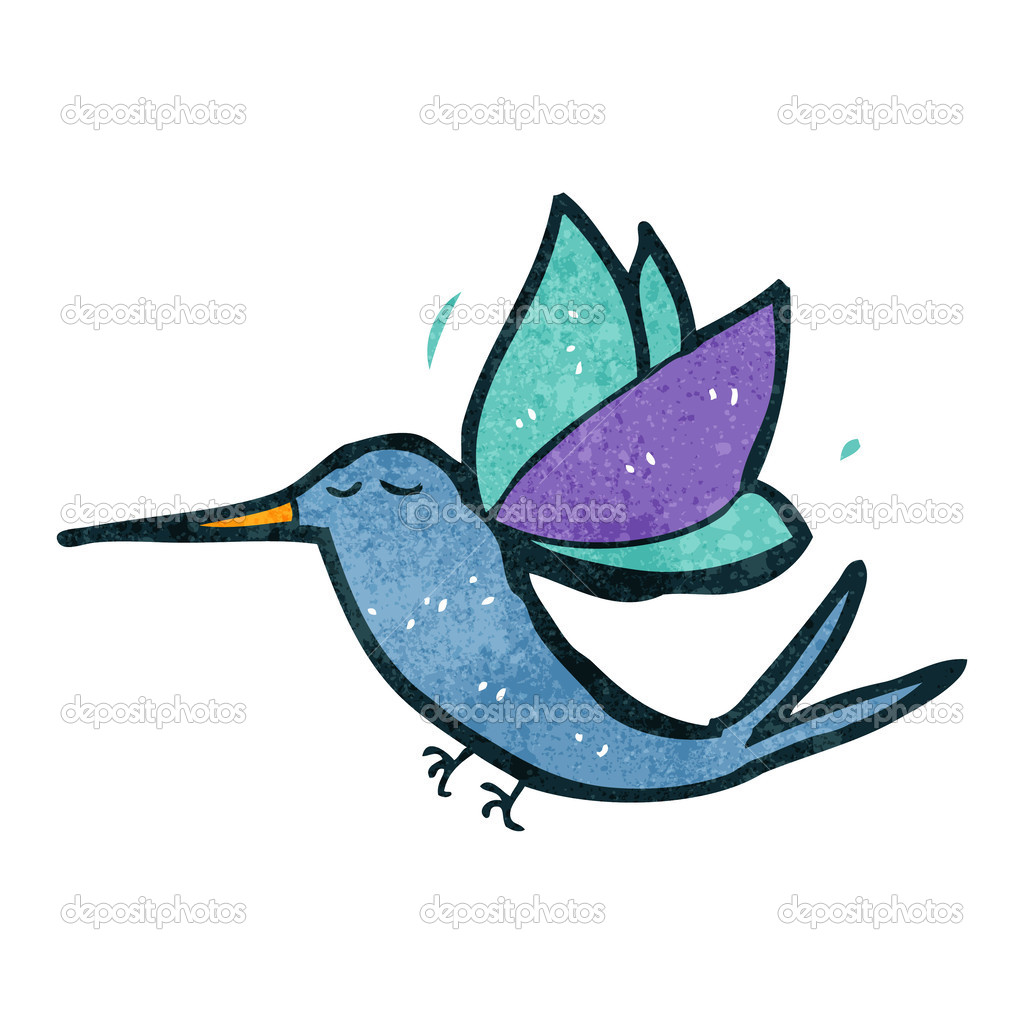 Retro cartoon hummingbird Stock Vector Image by ©lineartestpilot #29090763