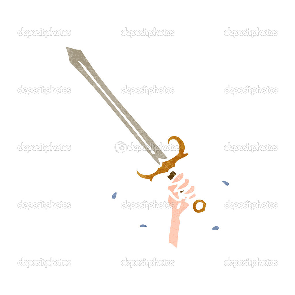 Retro cartoon sword in hand Stock Vector Image by ©lineartestpilot ...