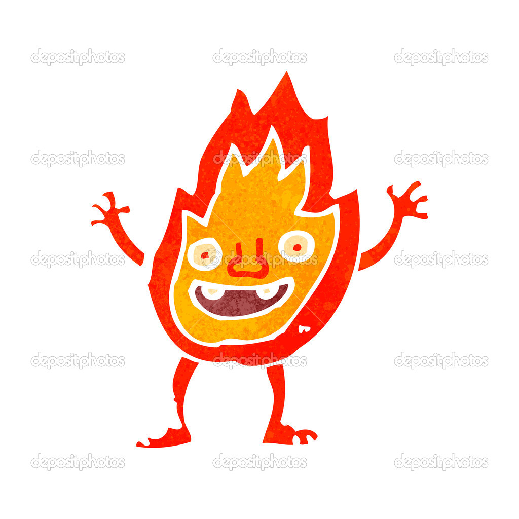 Retro cartoon flame character Stock Vector Image by ©lineartestpilot ...