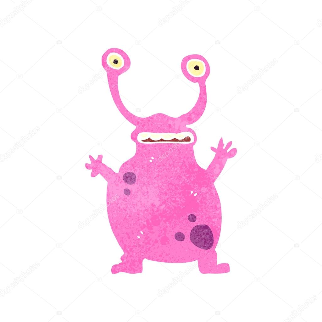 Retro cartoon alien slug monster — Stock Vector © lineartestpilot #29168629