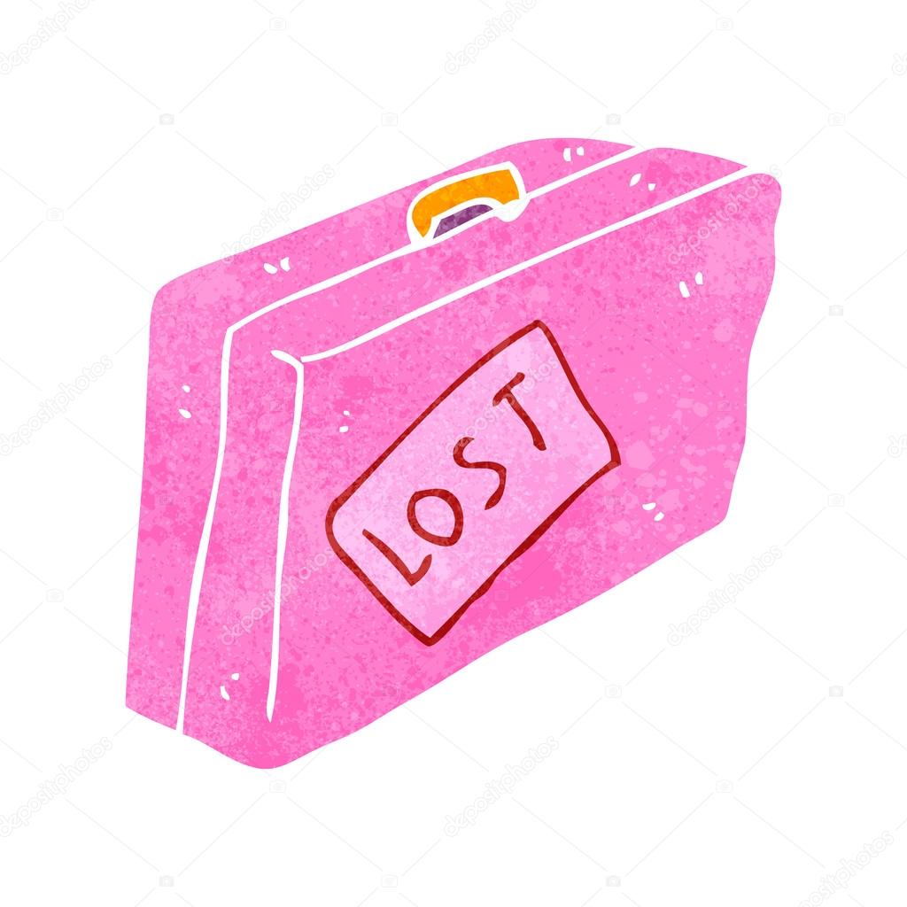 Lost pink suitcase cartoon Stock Vector Image by ©lineartestpilot #29168657