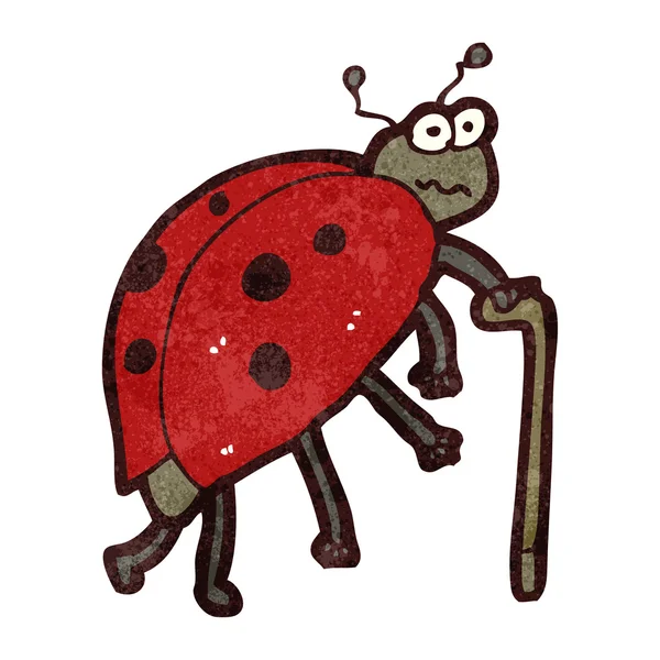 Old ladybug with walking stick — Stock Vector © lineartestpilot #13574121