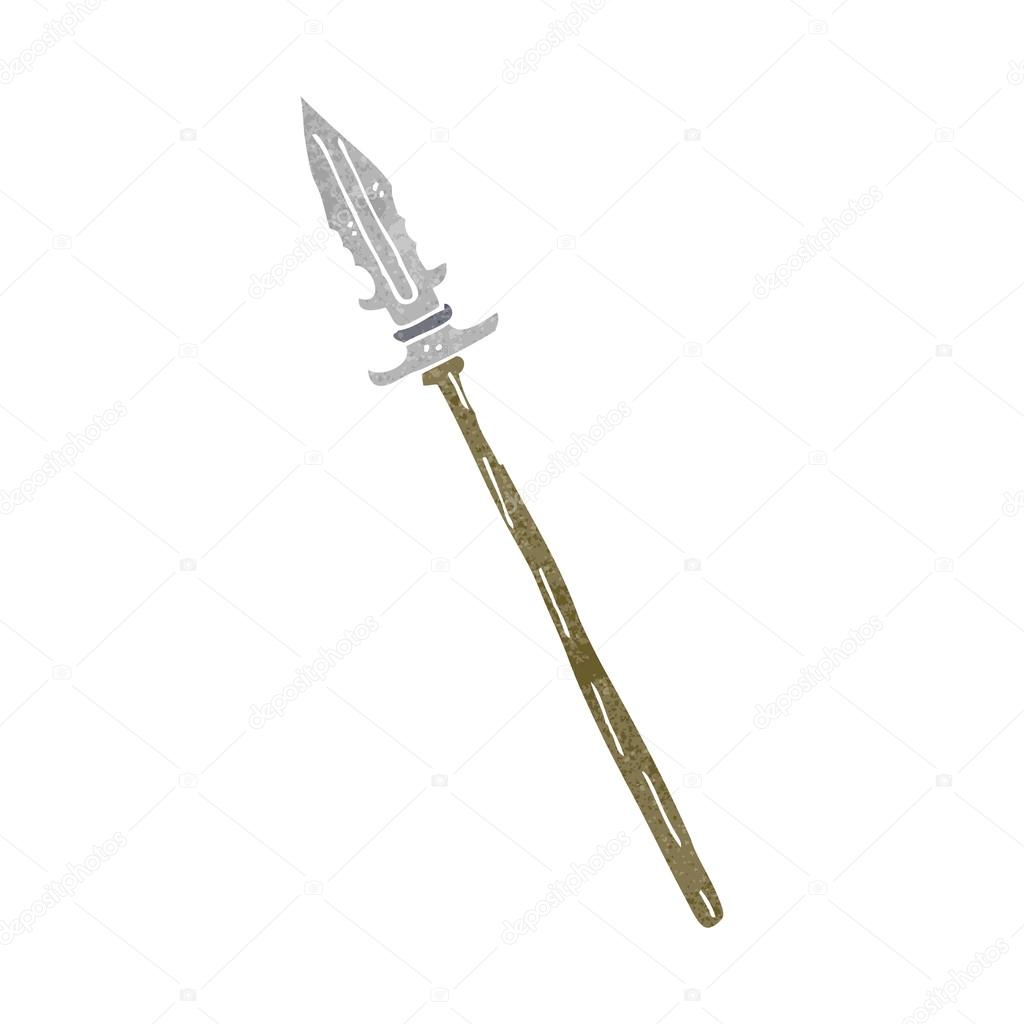 Cartoon primitive spear — Stock Vector © lineartestpilot #29171965