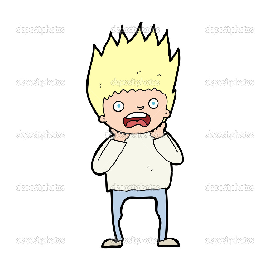 Cartoon shocked boy — Stock Vector #36169705