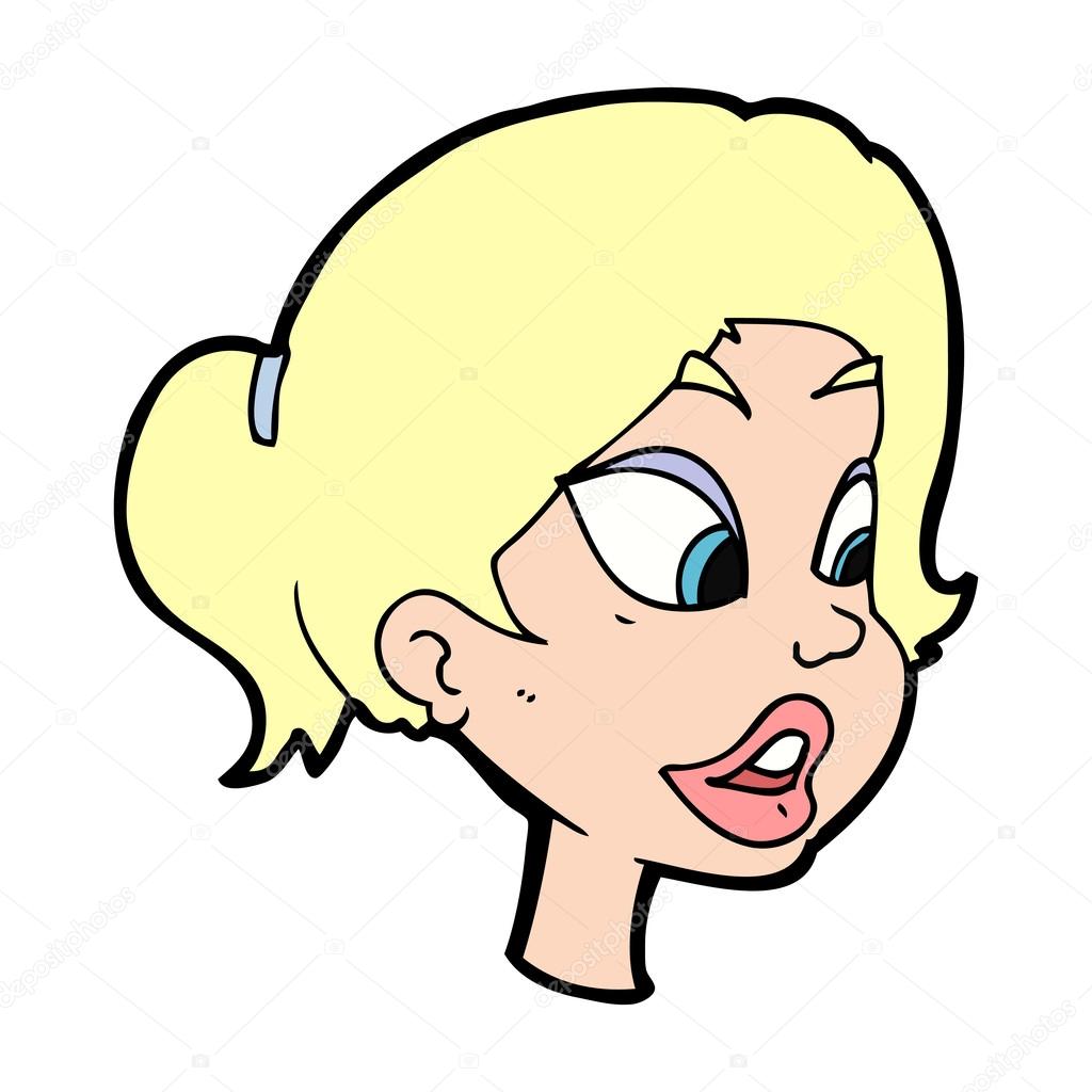 Cartoon female head Stock Vector by ©lineartestpilot 36182547