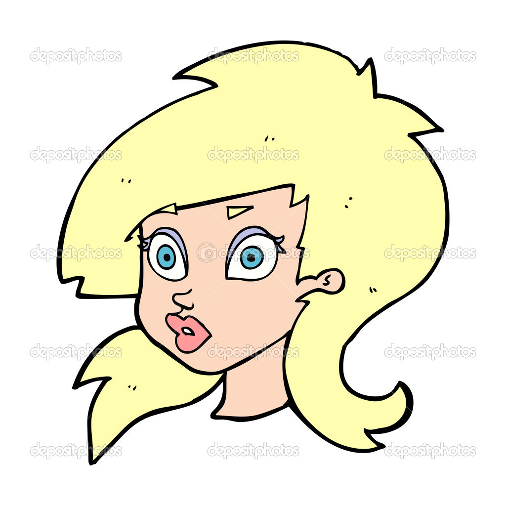 Cartoon female head Stock Vector by ©lineartestpilot 36185655