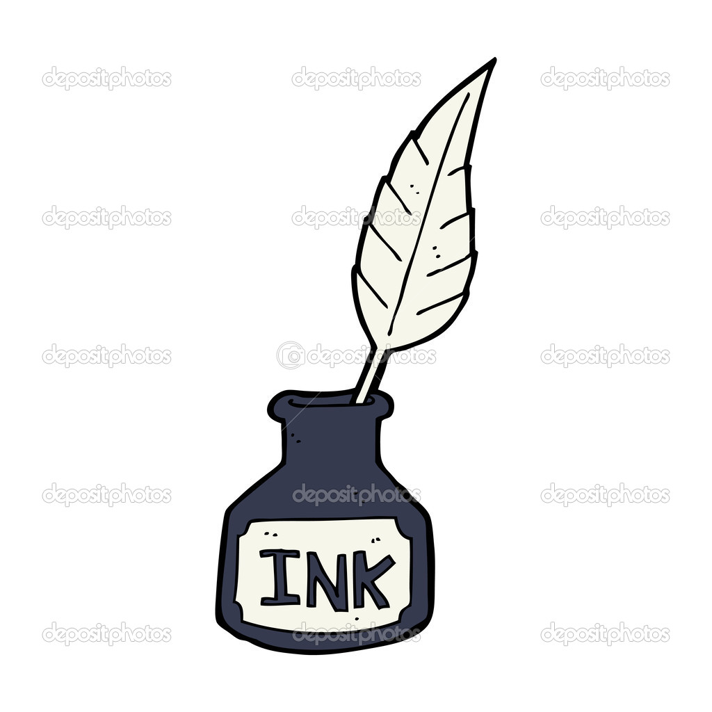 Cartoon ink and feather Stock Vector Image by ©lineartestpilot #36256629
