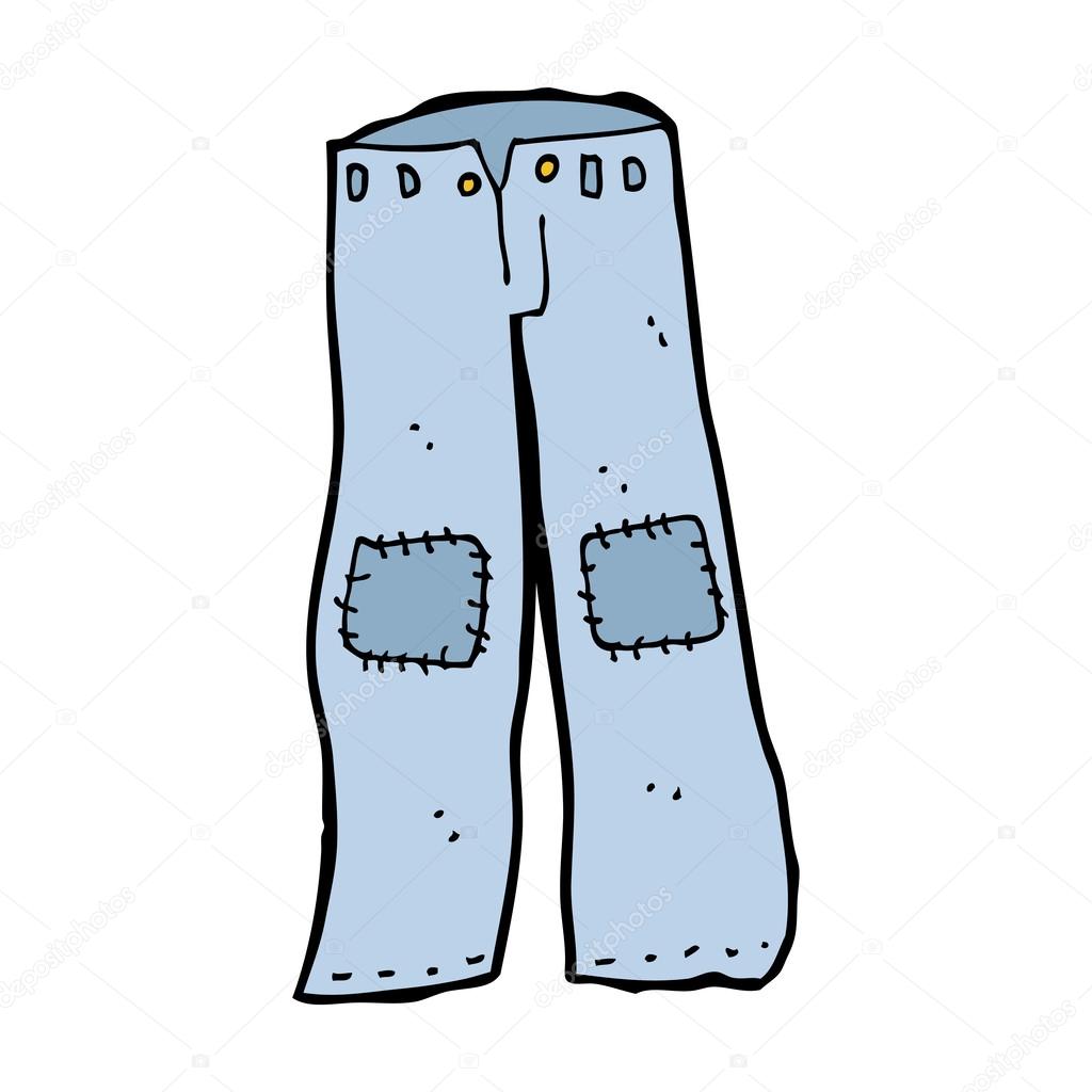 Denim jeans cartoon | Cartoon denim jeans — Stock Vector ...