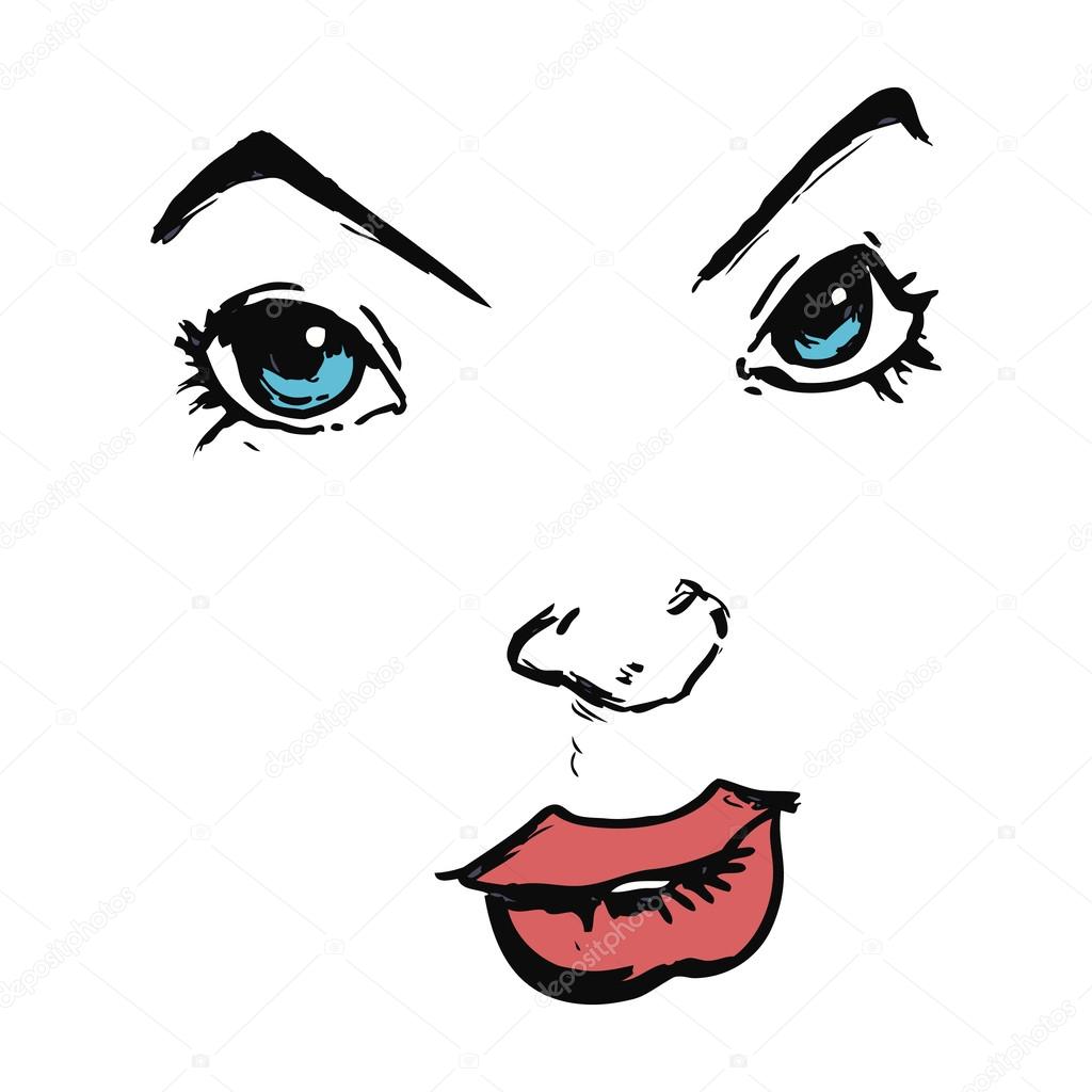 Cartoon beauty face Stock Vector Image by ©lineartestpilot #36257003