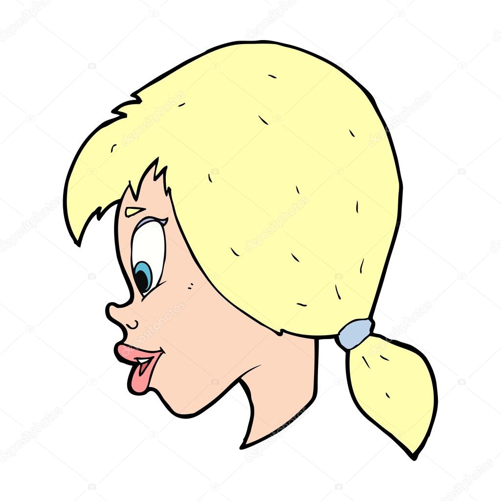 Pretty girl head cartoon Stock Vector Image by ©lineartestpilot #36257451