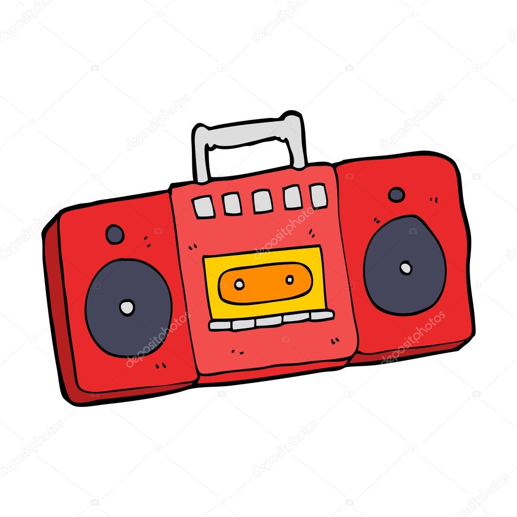 Dessin animé radio cassette player — Image vectorielle lineartestpilot ...