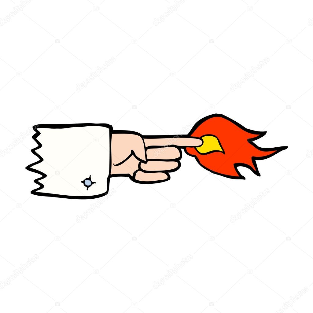Cartoon flaming pointing finger symbol Stock Illustration by ...