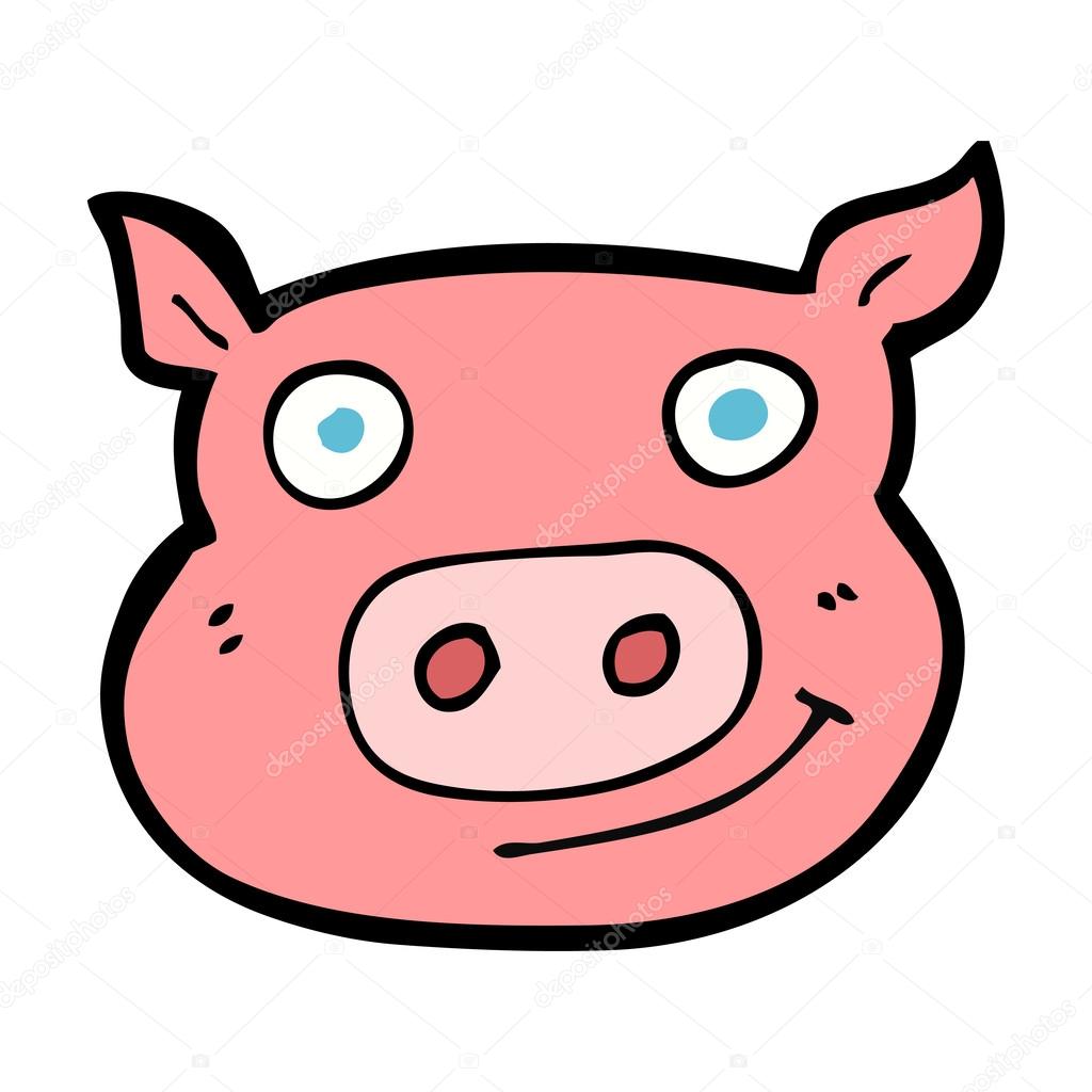 Cartoon pig face Stock Vector by ©lineartestpilot 38164111