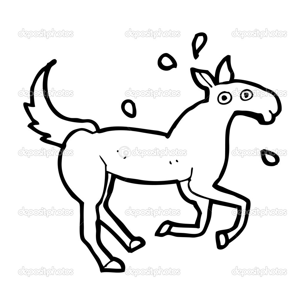 Cartoon horse sweating Stock Vector by ©lineartestpilot 38418355