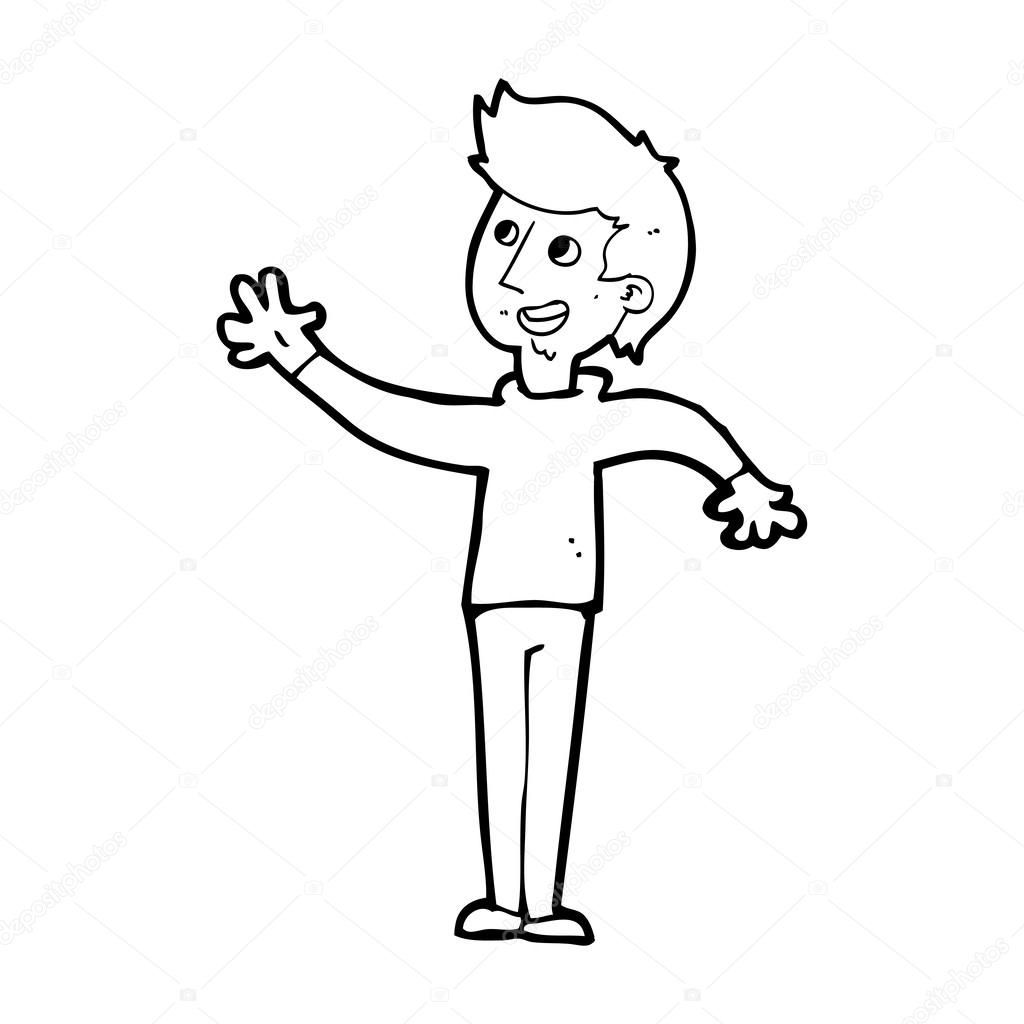 Cartoon man waving Stock Vector Image by ©lineartestpilot #38419071