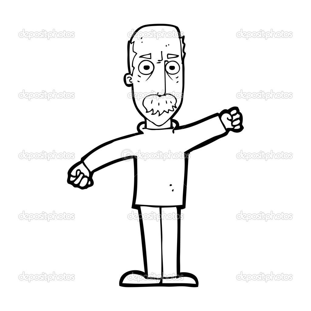 Cartoon angry old man Stock Vector by ©lineartestpilot 38419281