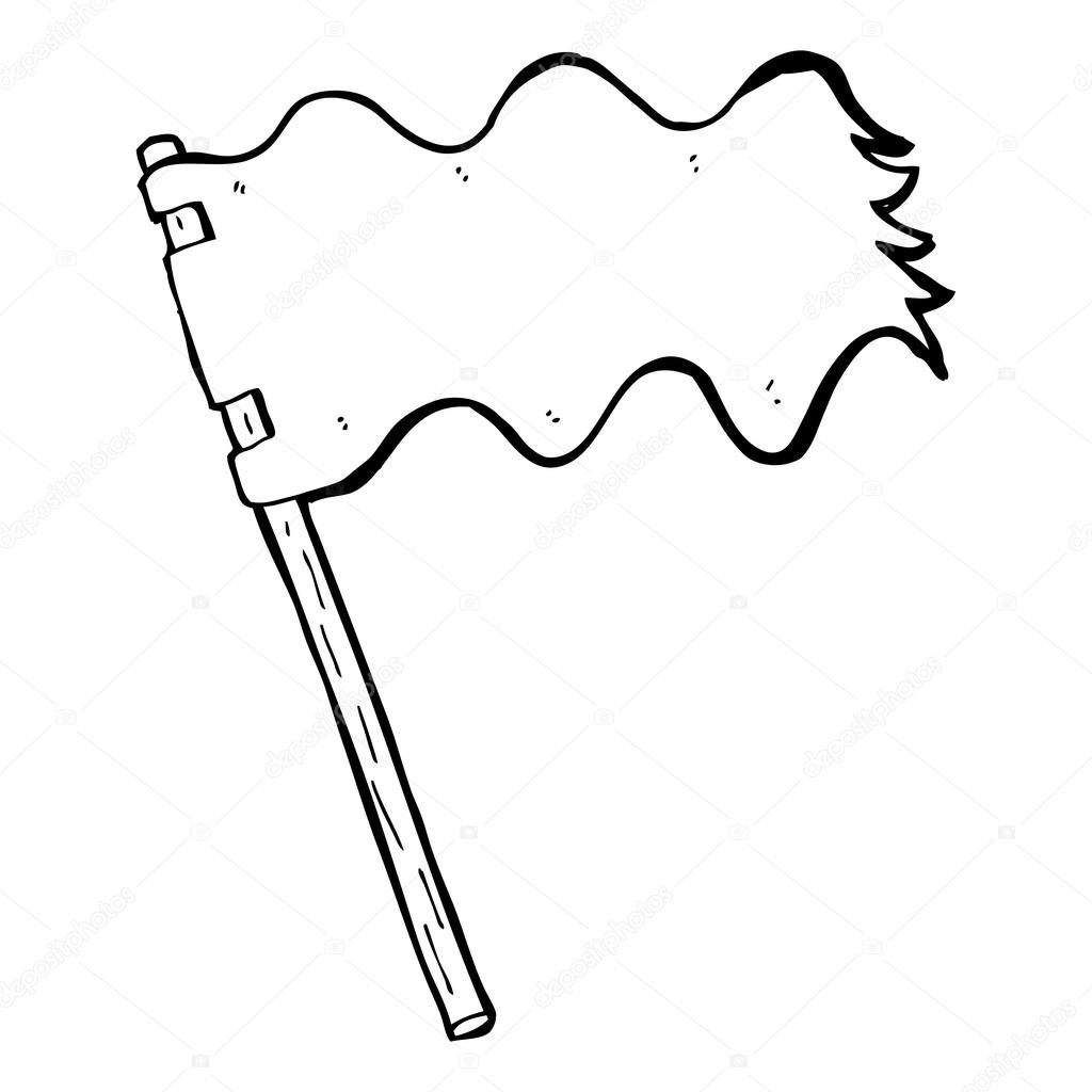 Drapeau blanc dessin animé — Image vectorielle #38419763