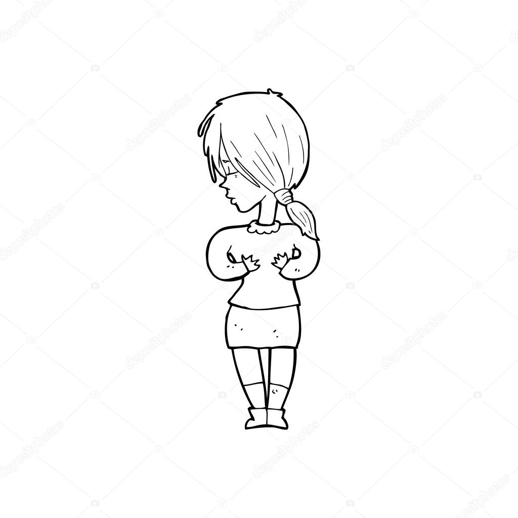 Cartoon shy woman Stock Vector Image by ©lineartestpilot #38438707