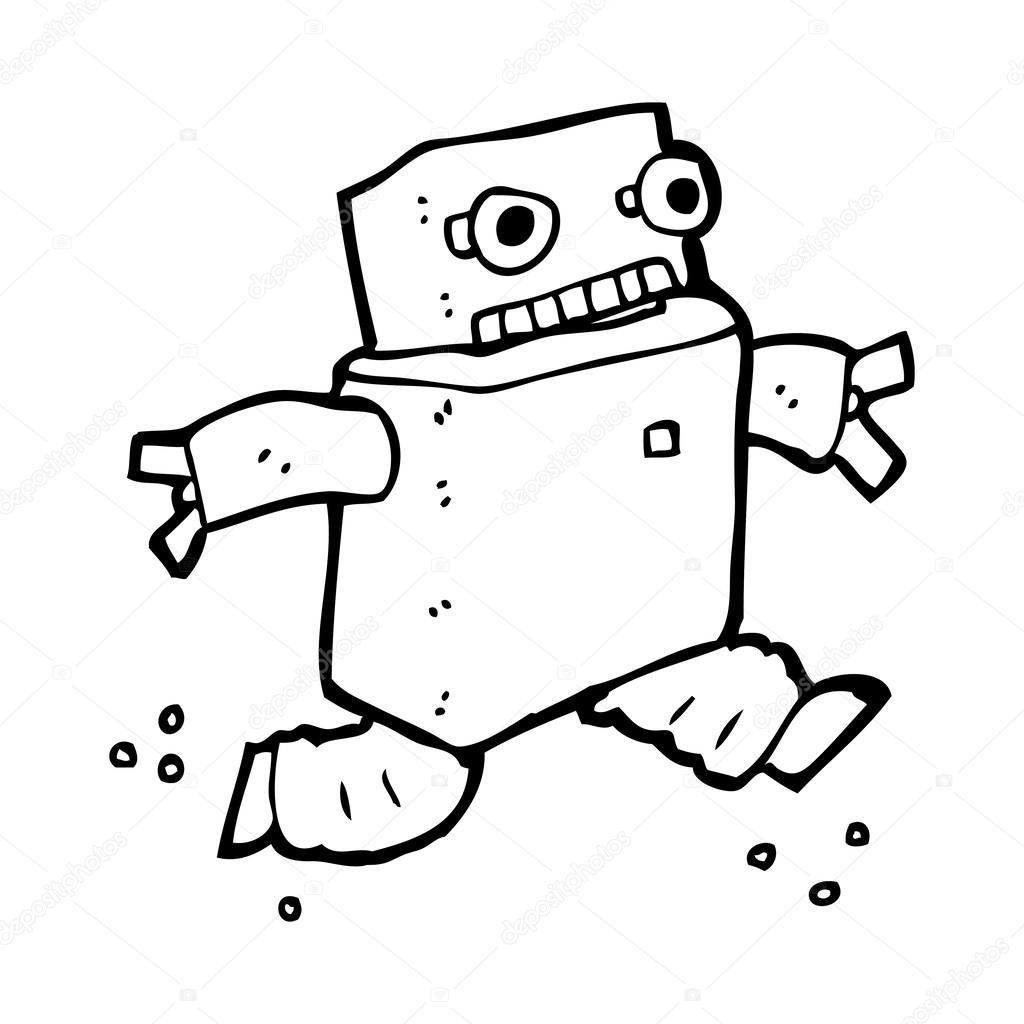Cartoon running robot Stock Vector by ©lineartestpilot 38438823