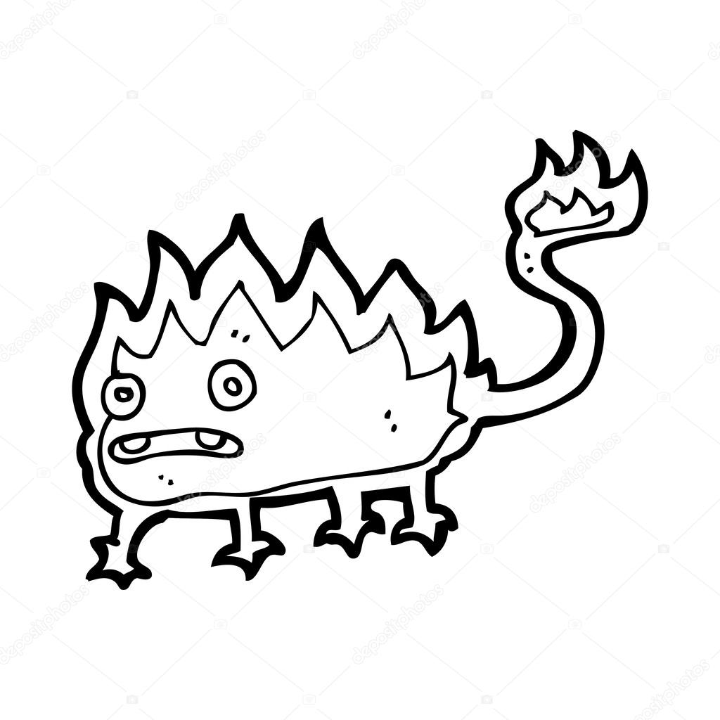 Cartoon little fire demon Stock Vector Image by ©lineartestpilot #38438969