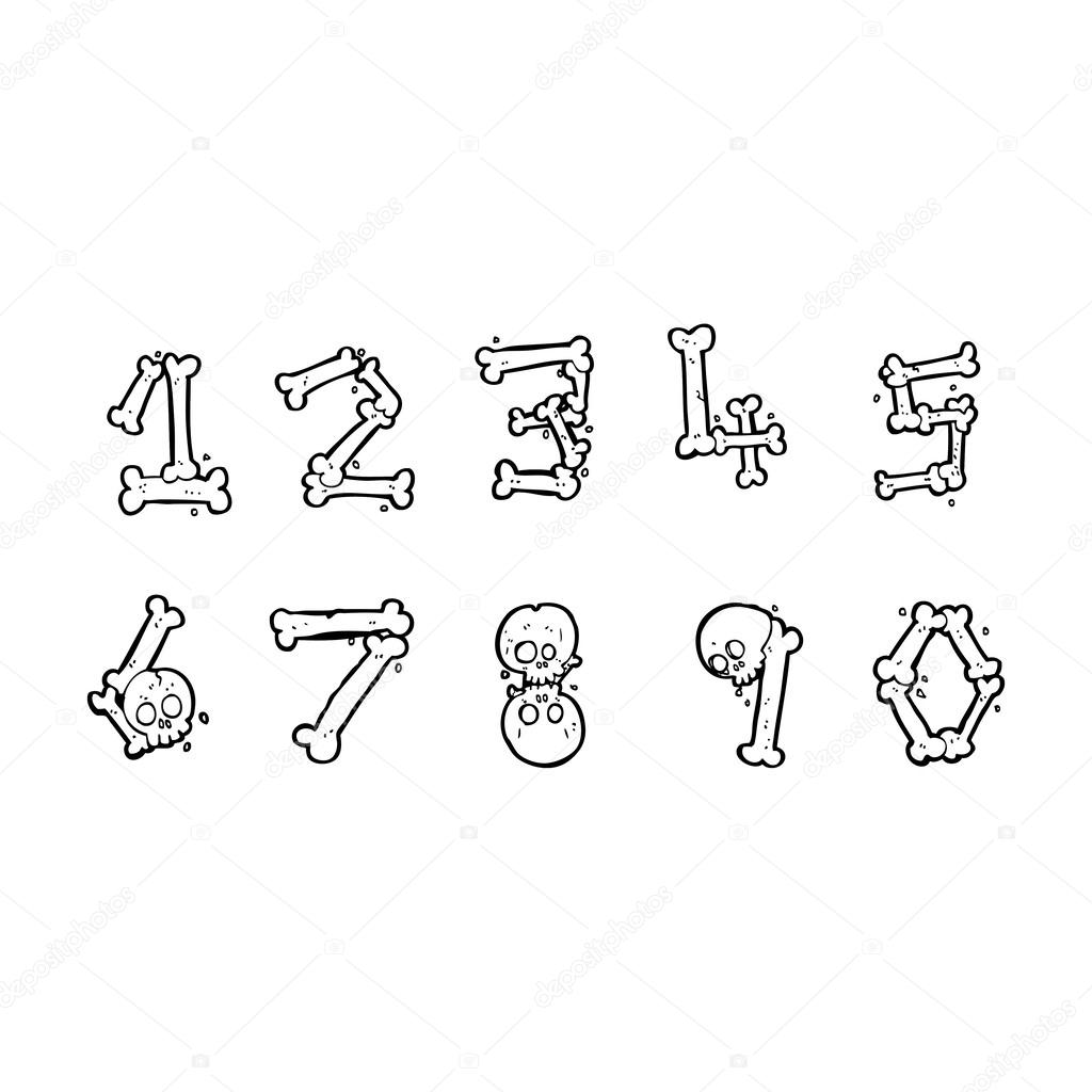 Cartoon bone numbers Stock Vector Image by ©lineartestpilot #38440535