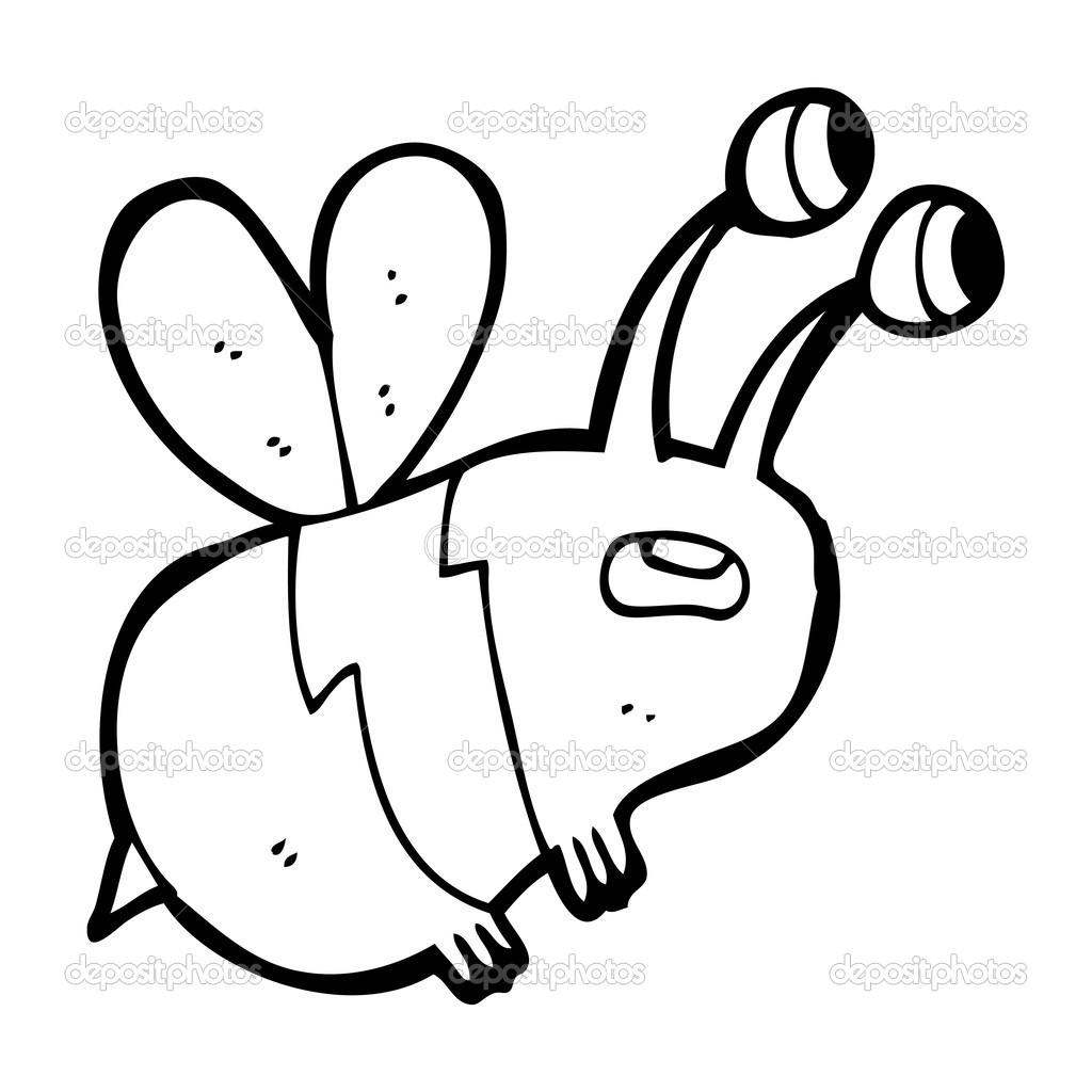 Cartoon frightened bee Stock Vector by ©lineartestpilot 38440595