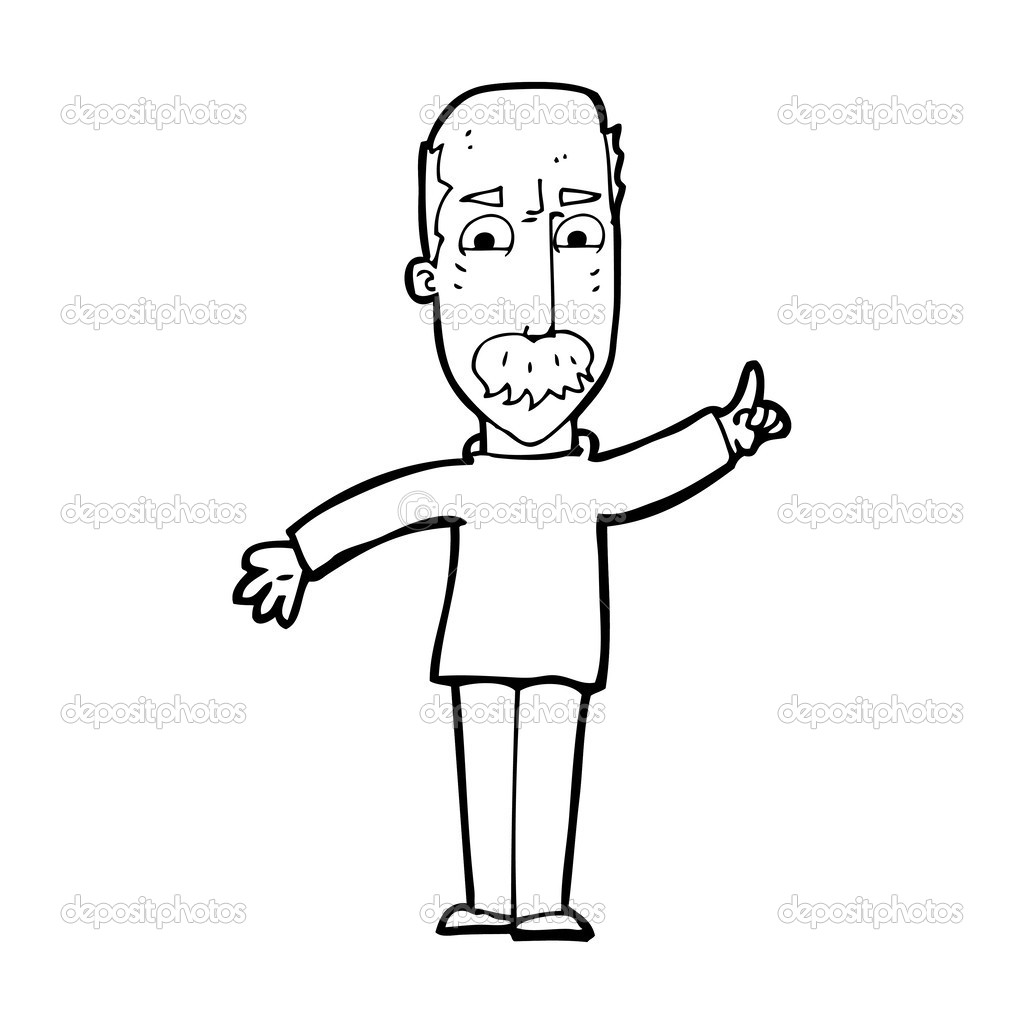 Cartoon man issuing stern warning Stock Vector by ©lineartestpilot 38440889