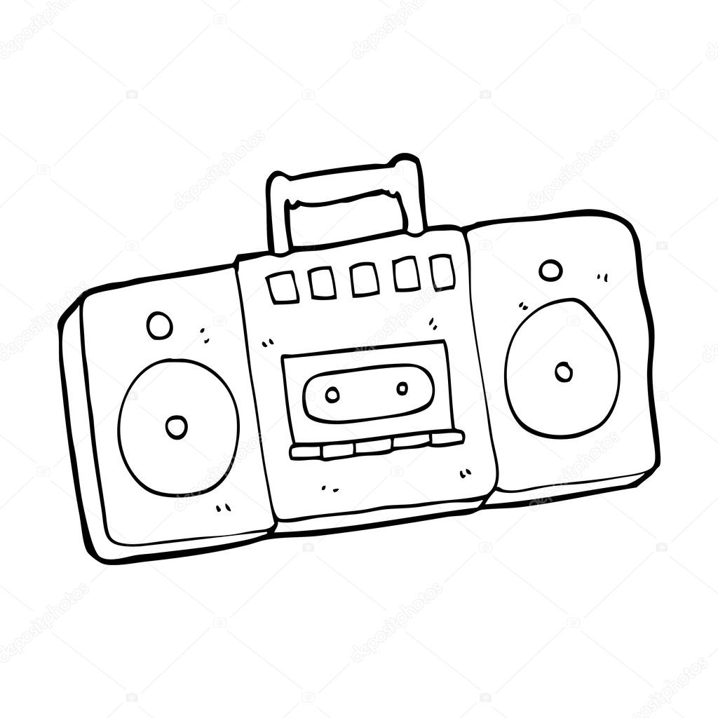 Dessin animé radio cassette player — Image vectorielle #38441037