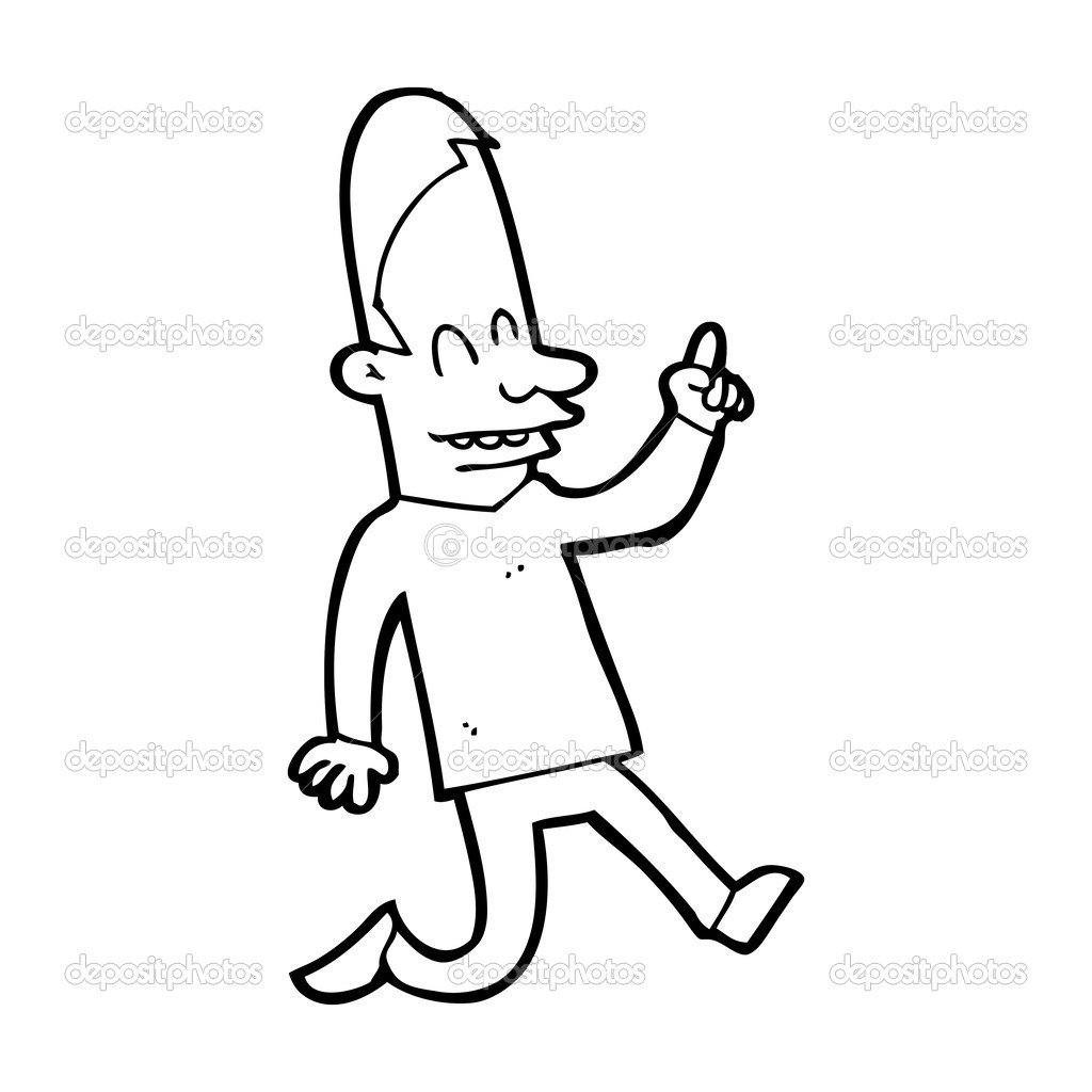 Cartoon happy man pointing Stock Vector Image by ©lineartestpilot #38442383