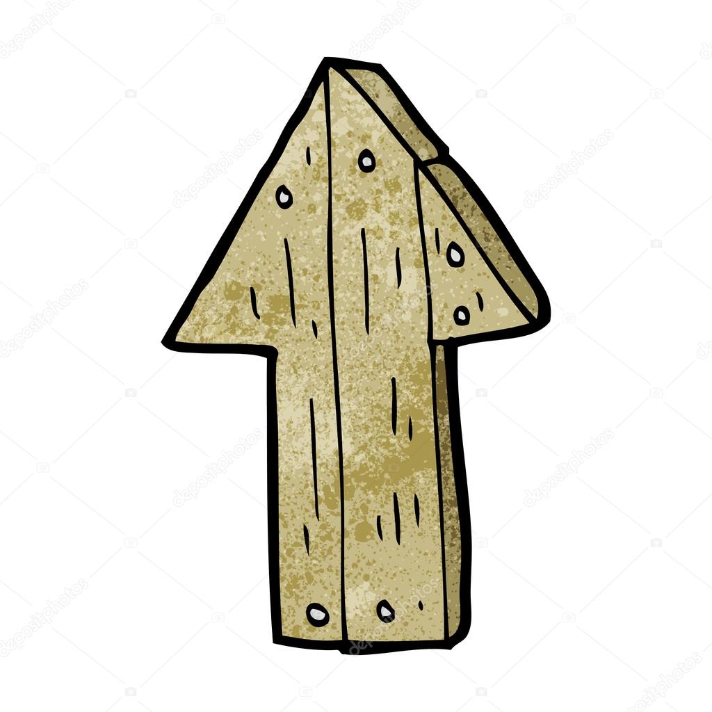 Cartoon wooden direction arrow — Stock Vector © lineartestpilot #39429693